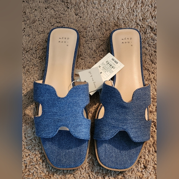 a new day | Shoes | Nwt Blue Denim Slides | Poshmark
